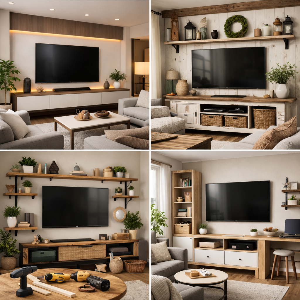 23 idées pour le mur TV du salon — moderne, DIY, campagne & petits ...